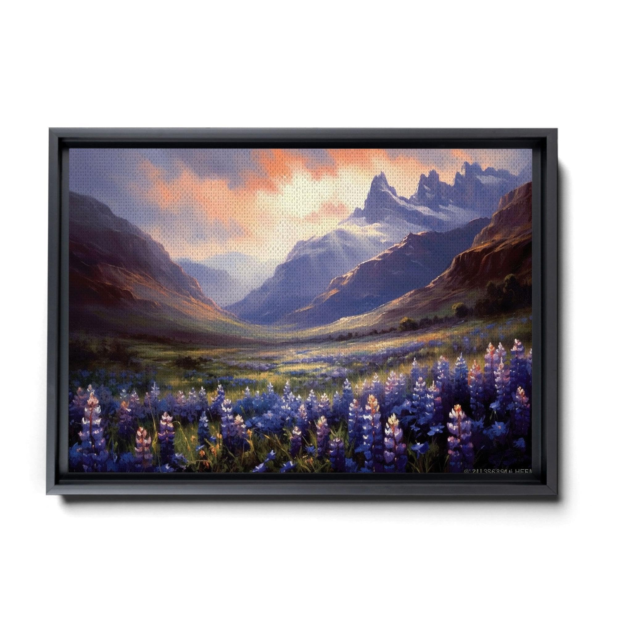 Enchanting Texas, Native Texas Hill Country Bluebonnet Landscape - Fine Art Print Mounted in a White Mat Board
