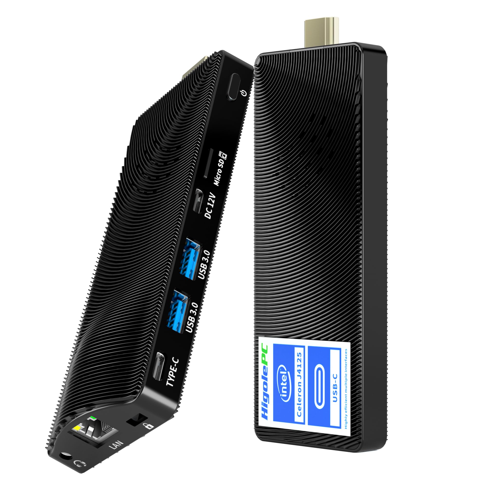 HIGOLEPC Mini PC Windows 11 Pro Celeron N4000 4GB/64GB,Micro Computer Stick PC USB PD3.0 and HDMI 4K Gigabit Ethernet,WiFi 5.0,BT 4.2, Mini Computer on Business Office Media Home