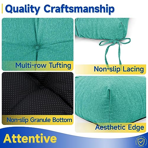 ROFIELTY Bench Cushion 30x14 Inch. Soft Outdoor Swing Cushion. with Non-Slip Bottom, Tufted Window Seat Cushion for Many Scenarios of Use. (30x14, Plush-Lime Green)