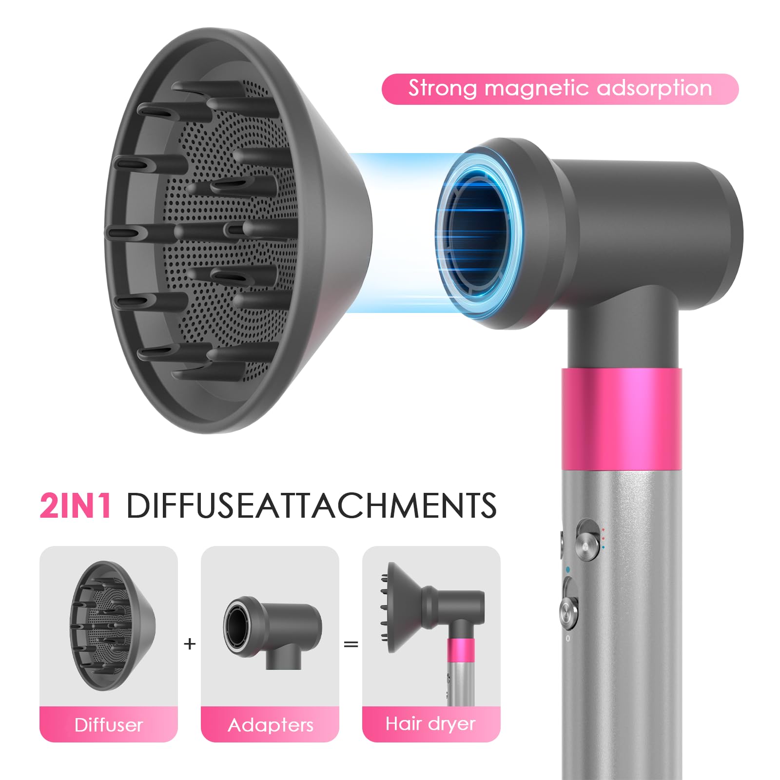 ENERIDEA Diffuser and Adaptor Compatible with Dyson Airwrap,Attachments for Airwrap Styler Converting Blow Dryer Combination,Gifts for Women