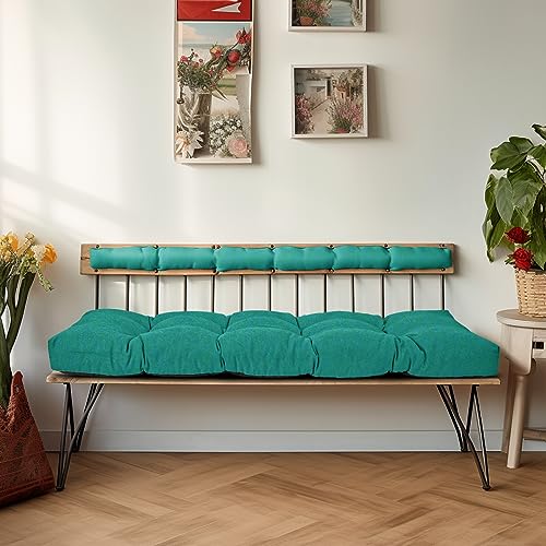 ROFIELTY Bench Cushion 30x14 Inch. Soft Outdoor Swing Cushion. with Non-Slip Bottom, Tufted Window Seat Cushion for Many Scenarios of Use. (30x14, Plush-Lime Green)