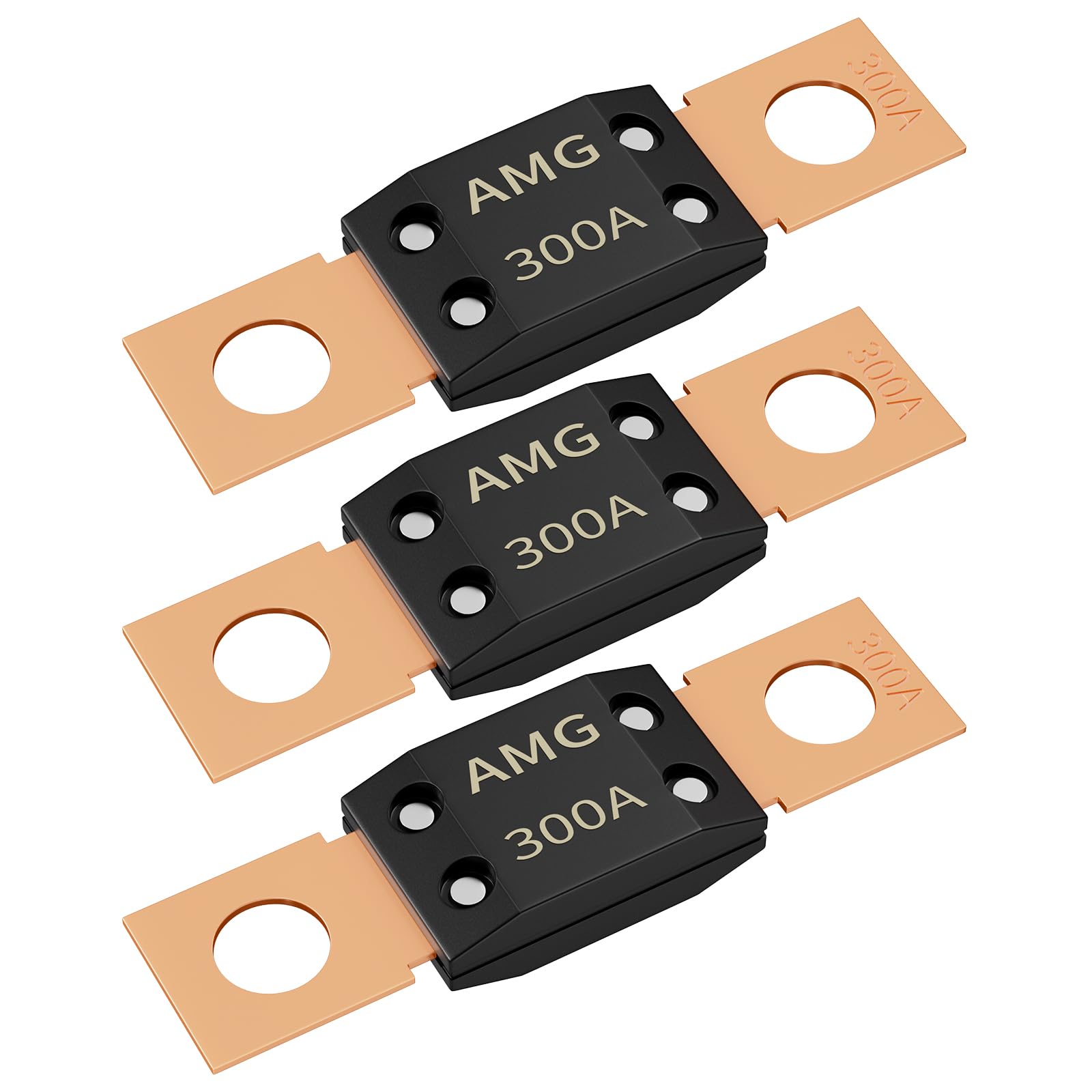 Joinfworld 300A MEGA Fuse, High Current Bolt Mount Automotive 300 Amp MEGA/AMG Fuse for Cars, Trucks, Construction Vehicles, Buses, Boats - 3Pcs
