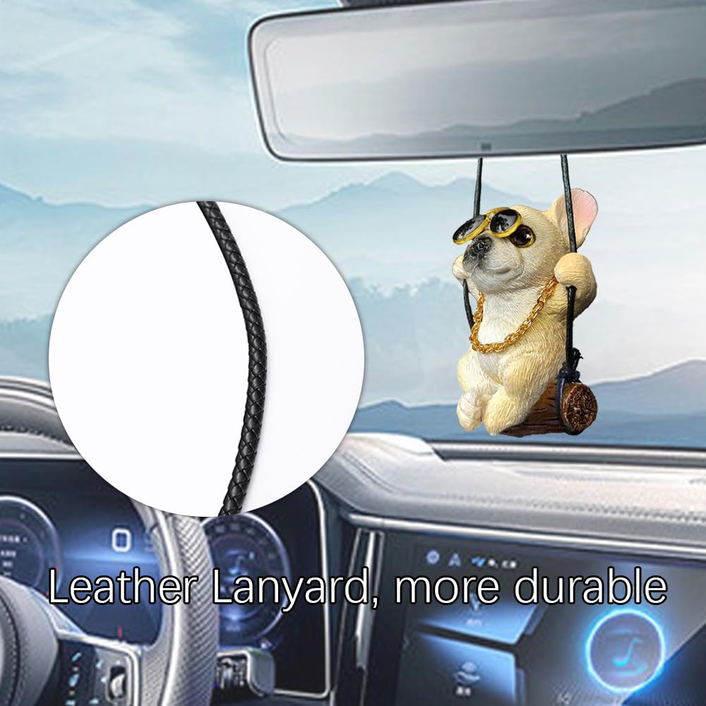 Zufoty French Bulldog Car Hanging Ornament, Mirror Accessories, Interior Decor for Men & Women