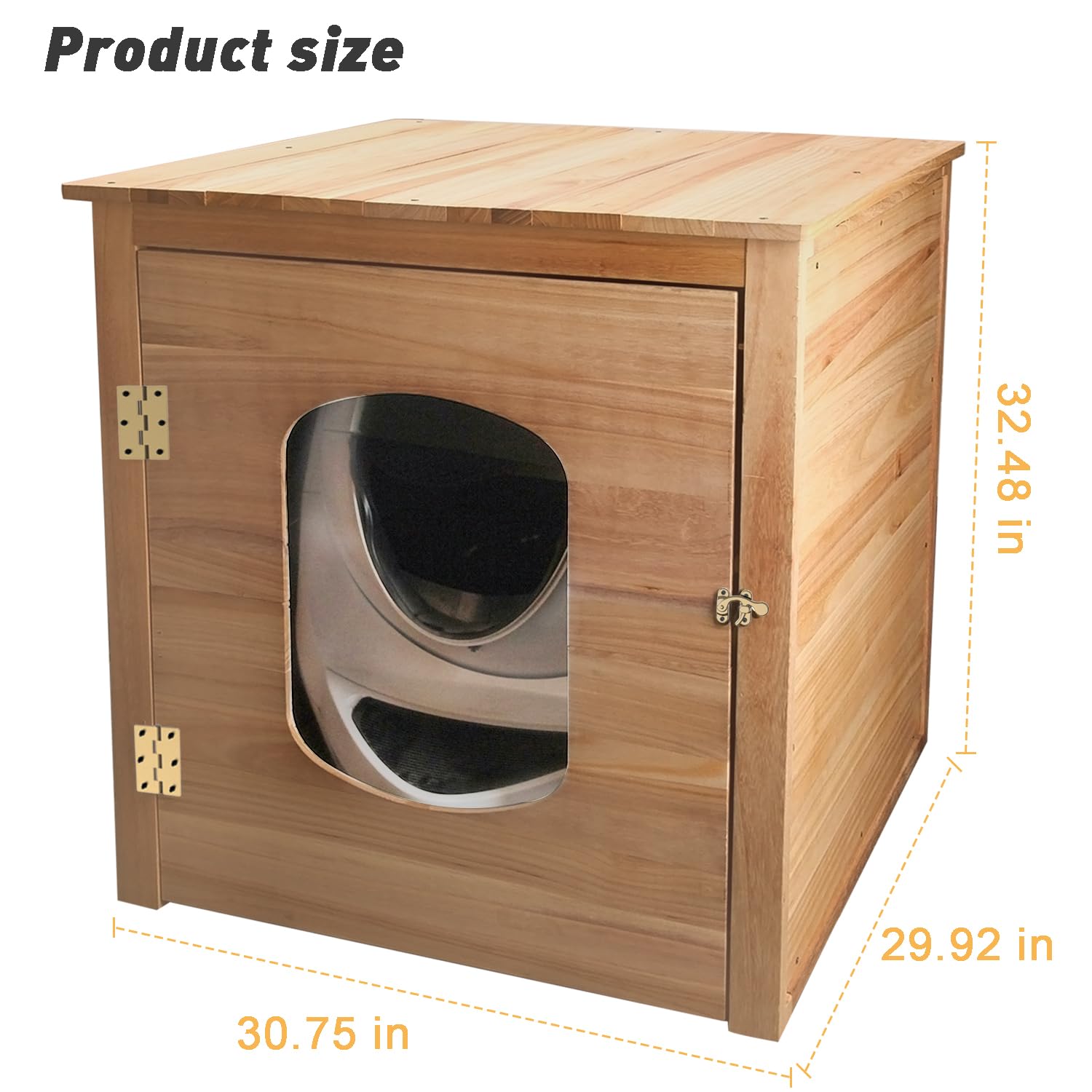 Stylish Wooden Enclosure Cabinet Furniture Compatible with Litter-Robot 3 and 4 - Accessories for Litter-Robot 3 and 4(Litter-Robot NOT Included)