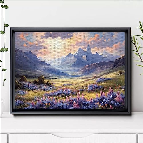 Enchanting Texas, Native Texas Hill Country Bluebonnet Landscape - Fine Art Print Mounted in a White Mat Board