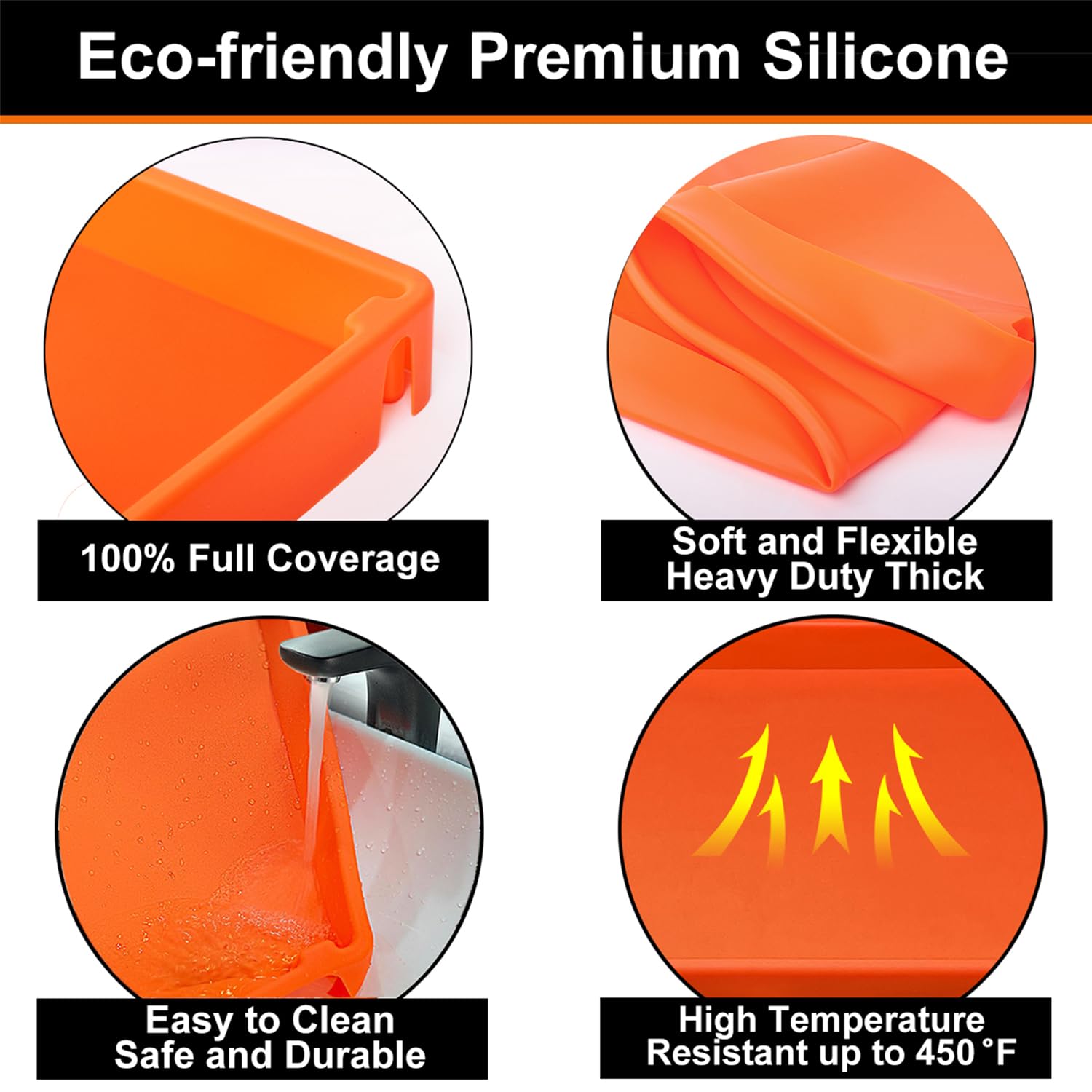 Silicone Griddle Mat for 36 in Blackstone Grill,Grill Buddy Accessories Protective Top Cover Protector Outdoor,Heavy Duty Food-Grade Barbecue Mat(Orange)