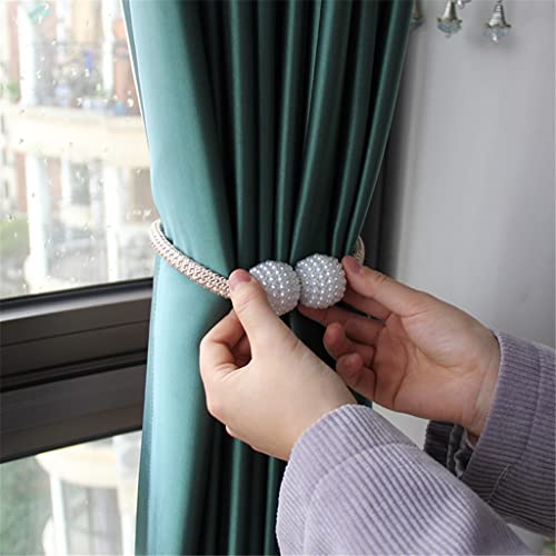 BZLSFHZ 4Pcs Pearl Magnetic Curtain Clip Curtains Holder Tieback Buckle Hanging Ball Buckle Tie Back Curtain Accessories
