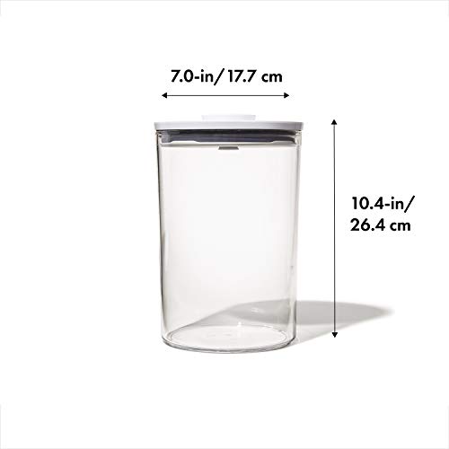 OXO Good Grips Round POP Container β Large (5.2 Qt) for flour, sugar, cereal and more | Airtight Food Storage | BPA Free | Dishwasher Safe | Clear Body