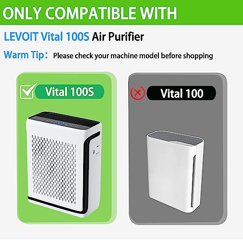 Vital 100S Pet Care Replacement Filter Compatible with LEVOIT Vital 100S Air Purifier, H13 True HEPA and High-Efficiency Activated Carbon Filter, Vital 100S-RF-PA (LRF-V102-YUS), 1 Pack, Yellow