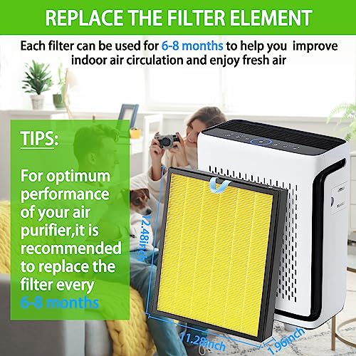 Vital 100S Pet Care Replacement Filter Compatible with LEVOIT Vital 100S Air Purifier, H13 True HEPA and High-Efficiency Activated Carbon Filter, Vital 100S-RF-PA (LRF-V102-YUS), 1 Pack, Yellow