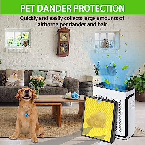 Vital 100S Pet Care Replacement Filter Compatible with LEVOIT Vital 100S Air Purifier, H13 True HEPA and High-Efficiency Activated Carbon Filter, Vital 100S-RF-PA (LRF-V102-YUS), 1 Pack, Yellow