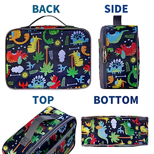 Lunch Bag Kid,Dinosaur Lunch Box For Kids Boys Insulated Lunch Bag For Toddler,Reusable Lunch Bag With Waterproof Liner,Soft Lining Keeps Food Fresh In School Lunchboxes,Small Portable Lunch Bag