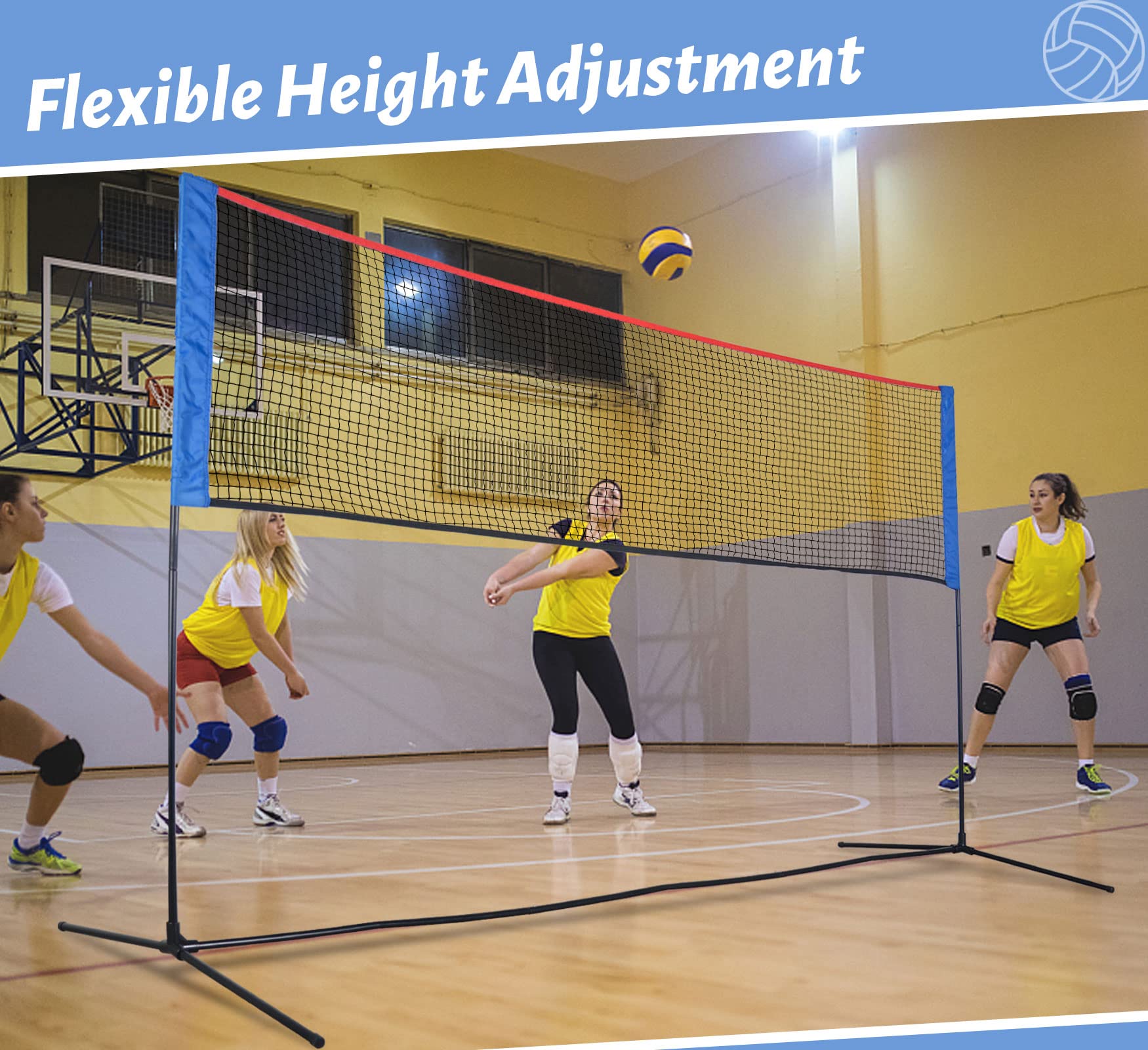 Gagalileo Pickleball Net, Portable Pickleball Net System, Adjustable Height Nylon Net with Carry Bag, 10x5.2 FT Suitable for Kids and Multiplayer Sports, Easy Setup