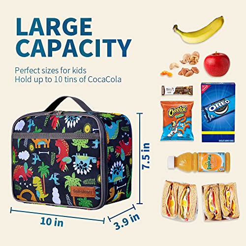 Lunch Bag Kid,Dinosaur Lunch Box For Kids Boys Insulated Lunch Bag For Toddler,Reusable Lunch Bag With Waterproof Liner,Soft Lining Keeps Food Fresh In School Lunchboxes,Small Portable Lunch Bag