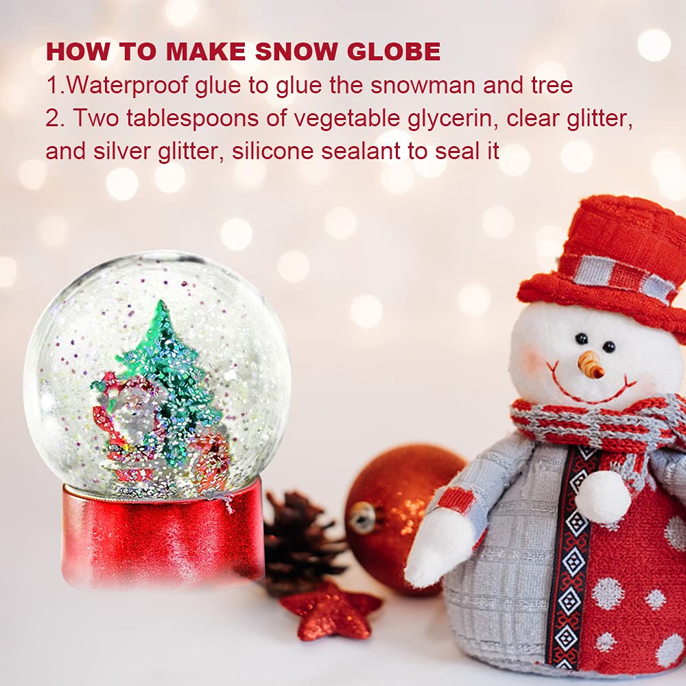 10 Pieces 3.6 Inch/91mm Plastic Snow Globe Clear Plastic Water Globe Fillable Snow Globe with Screw Off Cap for DIY Crafts Christmas Home Decoration