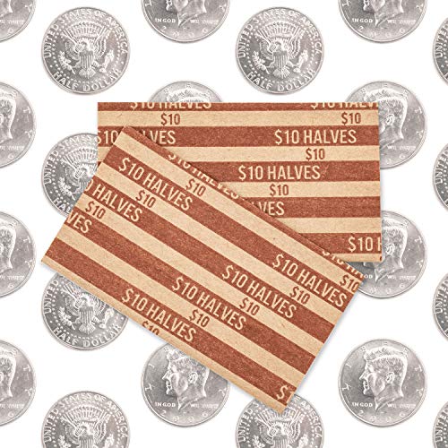 Half Dollar Coin Wrappers, 100 Flat Striped Coin Wrappers