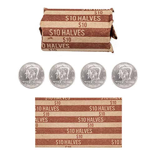 Half Dollar Coin Wrappers, 100 Flat Striped Coin Wrappers