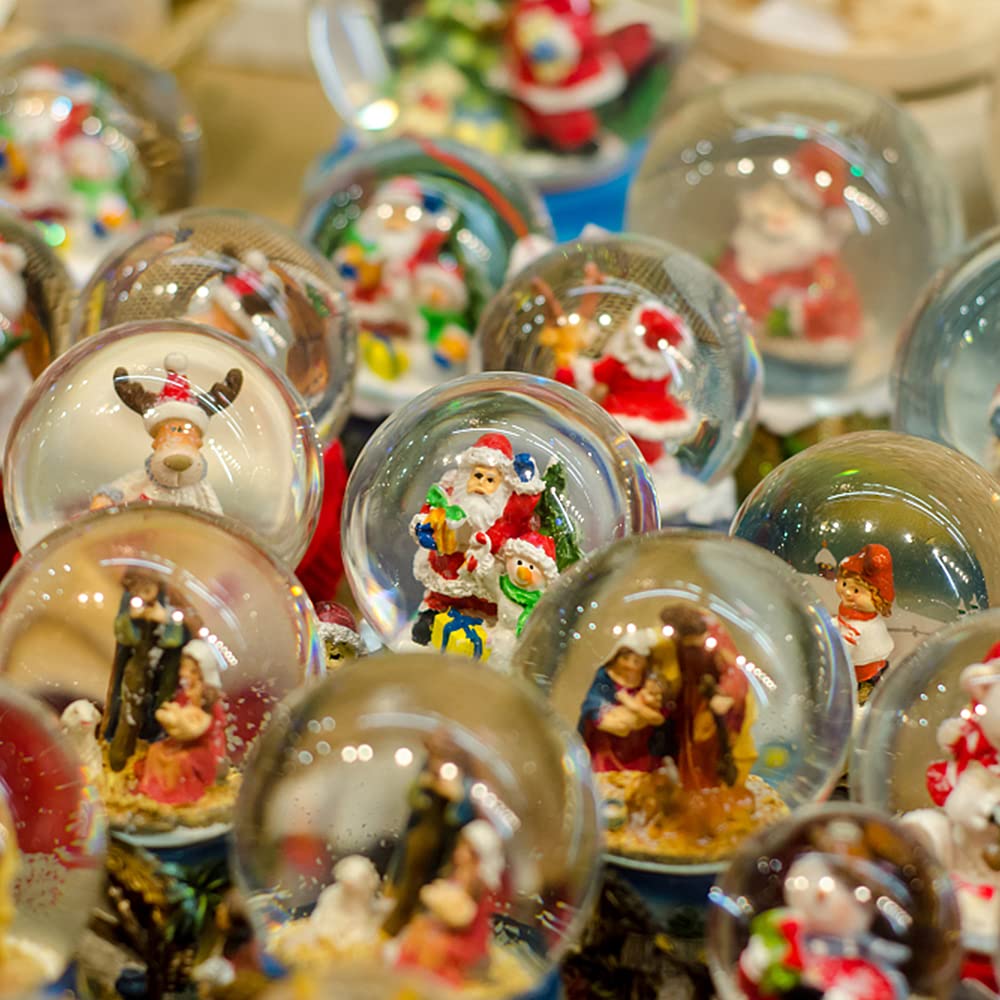 10 Pieces 3.6 Inch/91mm Plastic Snow Globe Clear Plastic Water Globe Fillable Snow Globe with Screw Off Cap for DIY Crafts Christmas Home Decoration