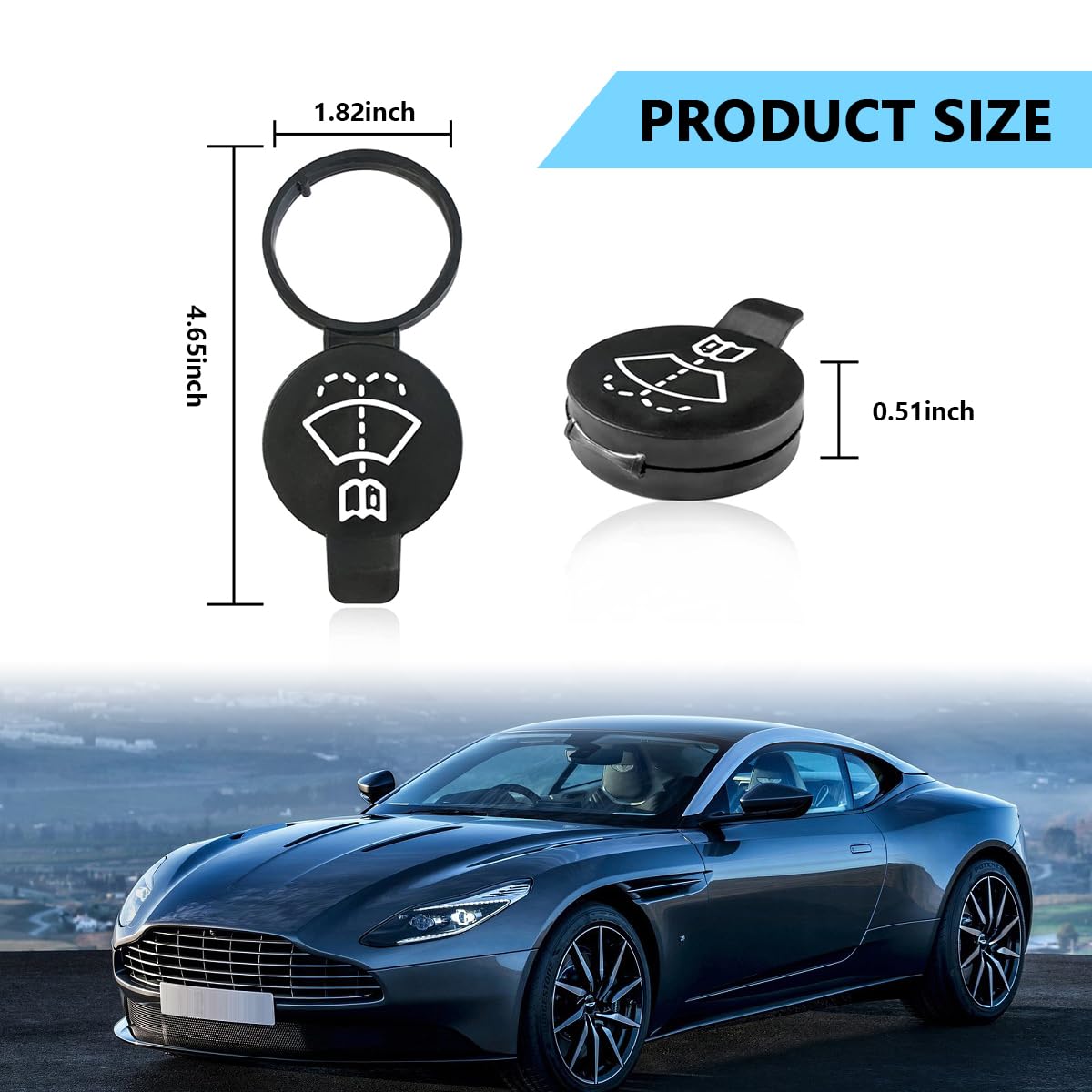 Kewucn Car Windshield Wiper Fluid Reservoir Cap, Auto Liquid Tank Bottle Cap, Liquid Storage Bottle Tank Ring Lid Cover, Universal Vehicle Replacement Accessories Fit for OEM 1322730