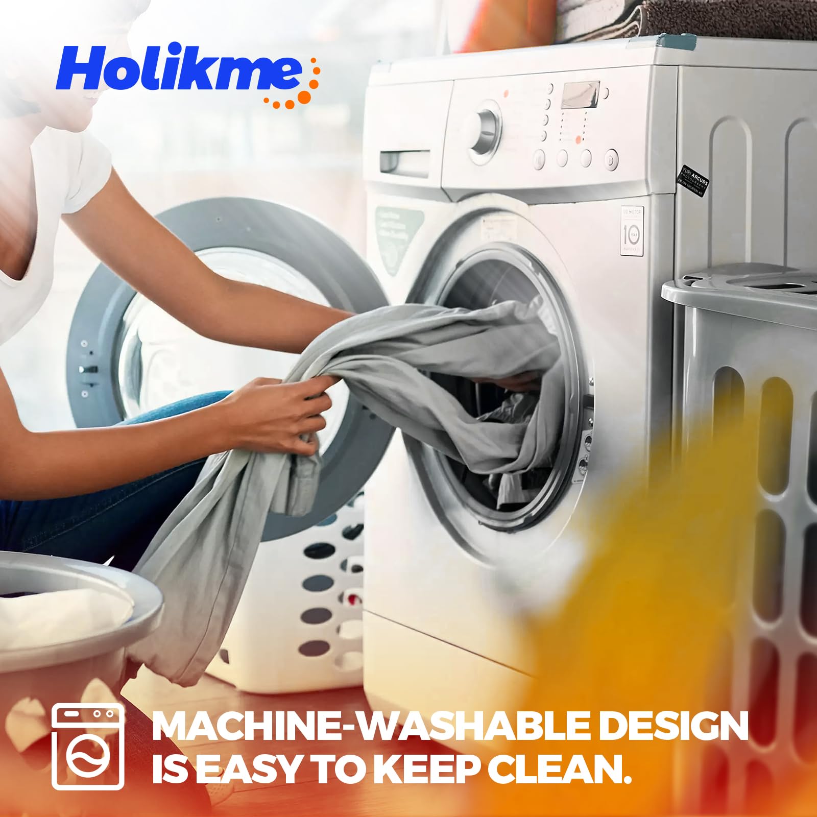 Holikme 36 inches Double Side Draft Stopper Noise Blocker for Bottom of Door Adjustable Door Sweeps, Grey