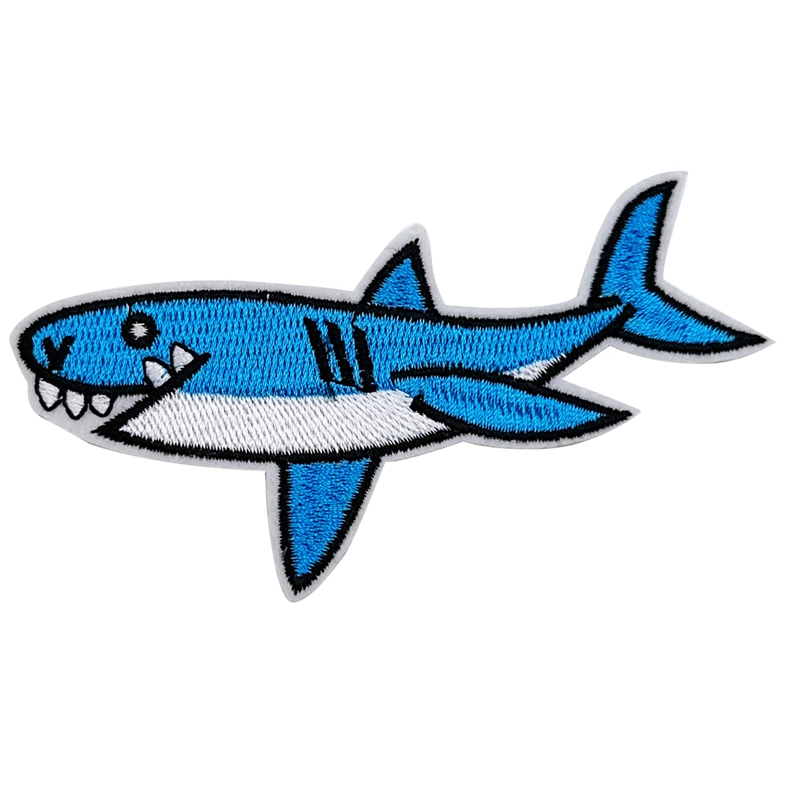 Maseihels Iron On Embroidered Patch, Funny Cute Shark Patch - Appliable to Badge Iron On Sew On Emblem Patch DIY Accessories Perfect for Jackets, Clothes, Hats & Jeans