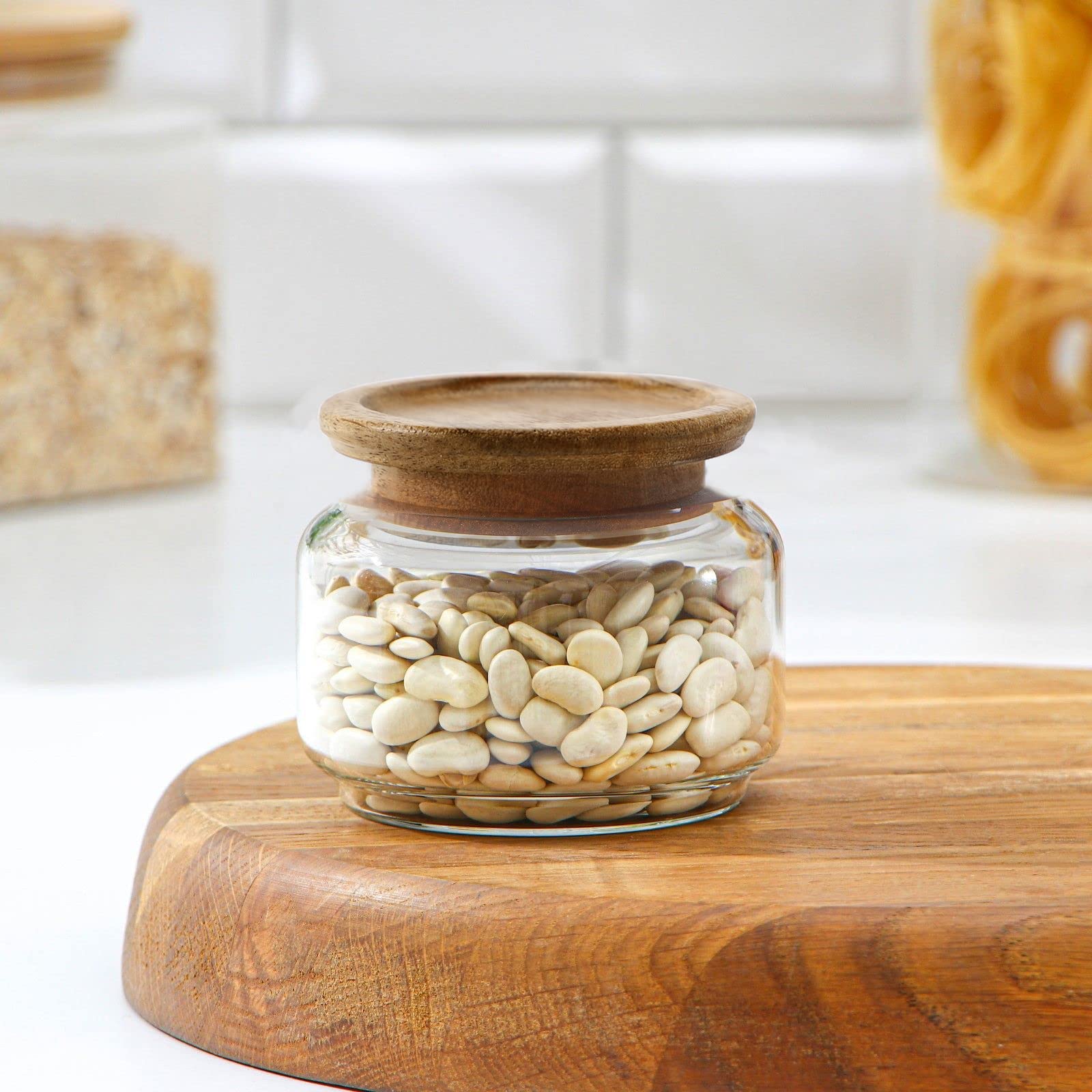6PCS Regular Mouth Mason Jar Lids, Reusable Natural Acacia Wood Canning Lids Ball Jars Wooden Storage Lids with Airtight Silicone Seal for Regular Mouth Jars (Brown)