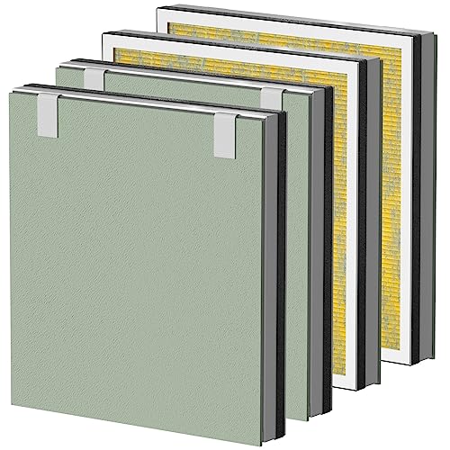 4 Set Vital 100 Pet True HEPA Replacement Filter Compatible with LEVOIT Vital 100 Air Cleaner Purifier, 3-in-1 HEPA Filter and High-Efficiency Activated Carbon Filter Set, Vital 100-RF