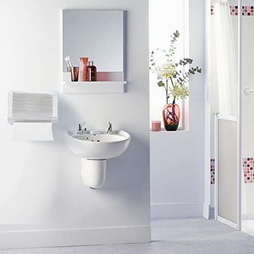 Evron Paper Towel Dispenser Countertop & Wall Mount Clear One-Hand Pull C Fold Z Fold Trifold and Multifold Paper Towel Holder (Simple Snap-on Assemble Before Use)