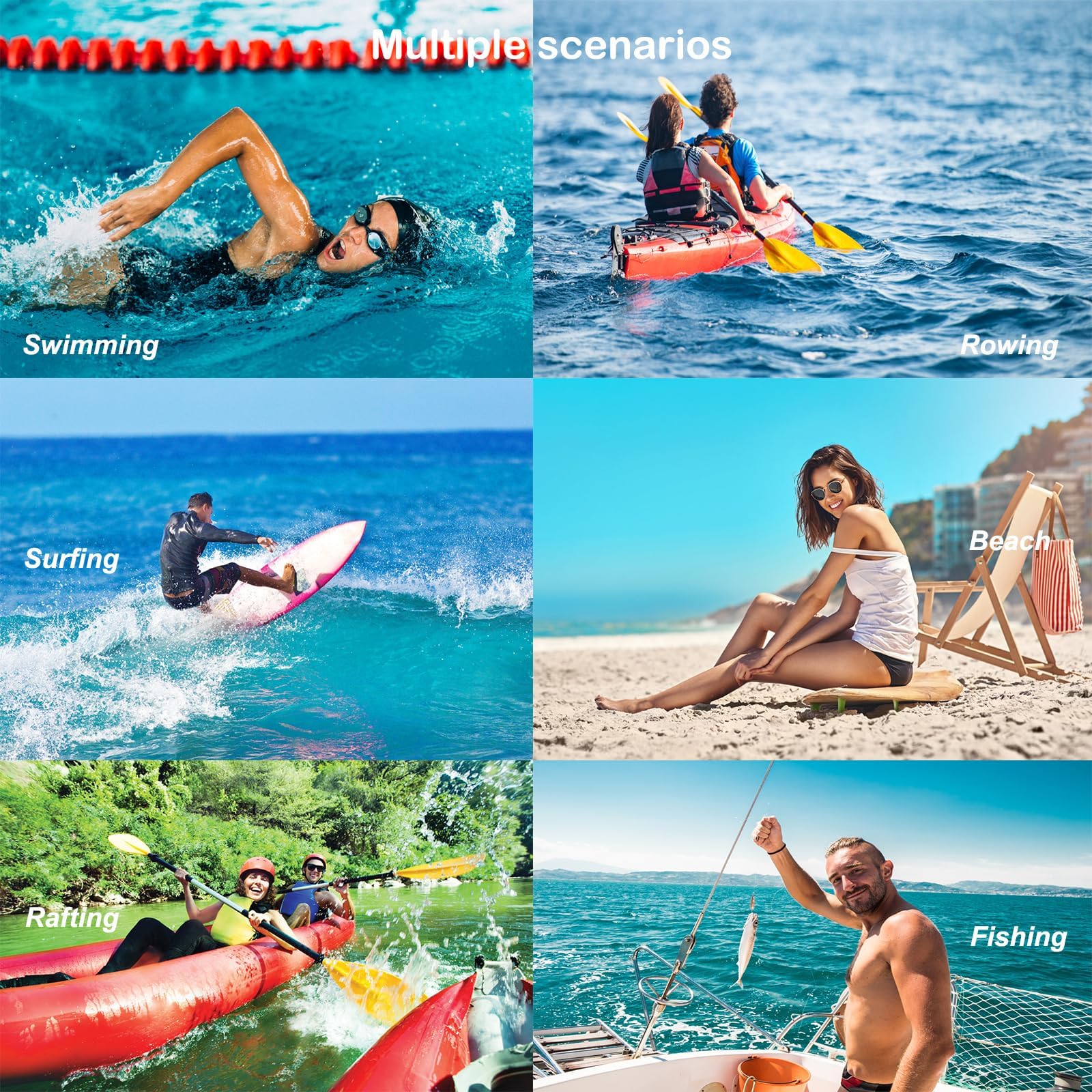 TWOZOZO Pool Ladder Weights 15L PVC Waterproof Dry Bag, Swimming Pool Ladder and Step Weight, Durable Sandbag Kayak Dry Bag Canoe Trip Bag, Work with Above-Ground/In-Ground Pool Steps(Lake blue)