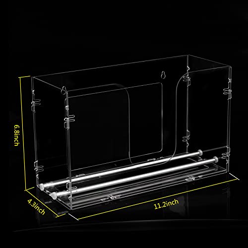 Evron Paper Towel Dispenser Countertop & Wall Mount Clear One-Hand Pull C Fold Z Fold Trifold and Multifold Paper Towel Holder (Simple Snap-on Assemble Before Use)