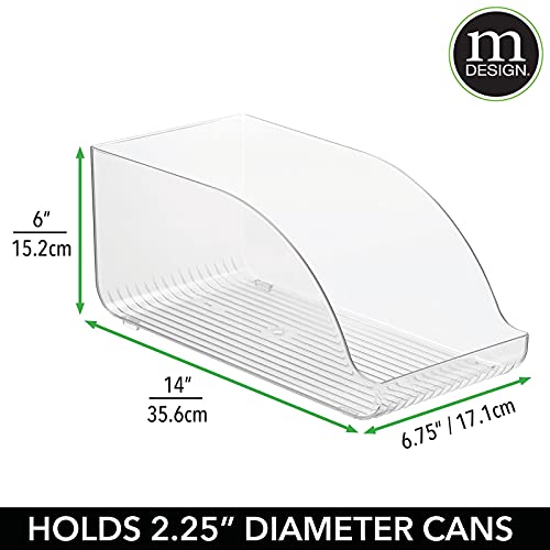 mDesign Compact Plastic Kitchen and Pantry Storage Organizer Bin for Tall Skinny Soda/Pop Cans - Kitchen, Pantry, Refrigerator - Clear