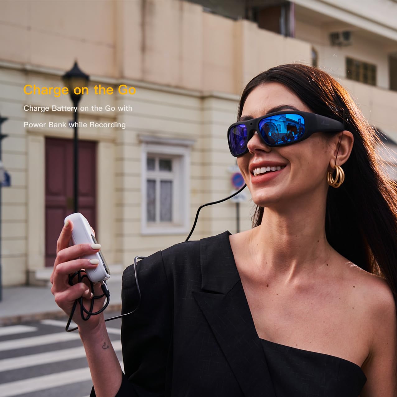 OhO Camera Glasses,4K Pro 24M Resolution H.265 Smart Glasses with Built-in 32GB Memory,UV400 Sunglasses for Outdoor Sport