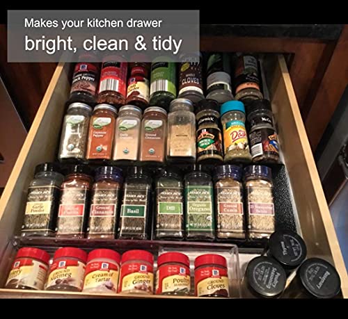 Artibear Expandable Spice Rack Drawer Organizer for 8" to 16" Kitchen Cabinets Drawer Tray, Set of 6