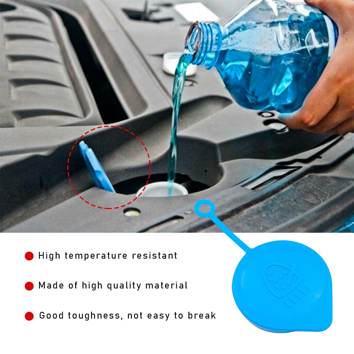 Kewucn Windshield Washer Fluid Reservoir Cap, Windshield Wiper Fluid Cap Replacement, Auto Tank Liquid Bottle Washer Fluid Cap, OEM 38513-SB0-9613 76802-SN7-G05 Vehicle Accessories