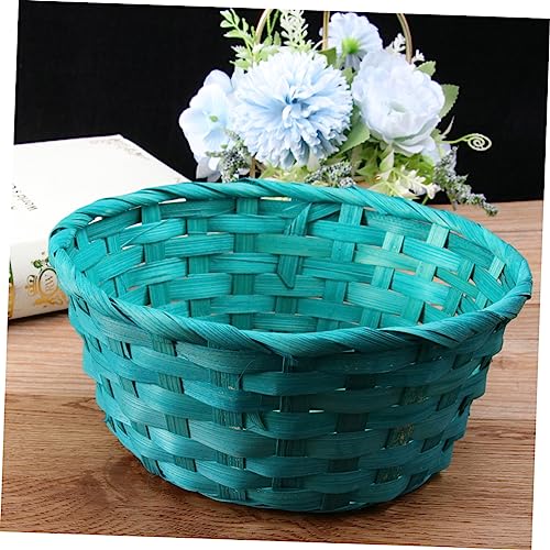 Ciieeo 1pc Egg Baskets Wicker Bread Serving Basket Picnic Basket Dollhouse Basket Toys Easter Storage Basket Candy Display Basket Bamboo Geometric Dish Snack Fruit Basket Child Manual