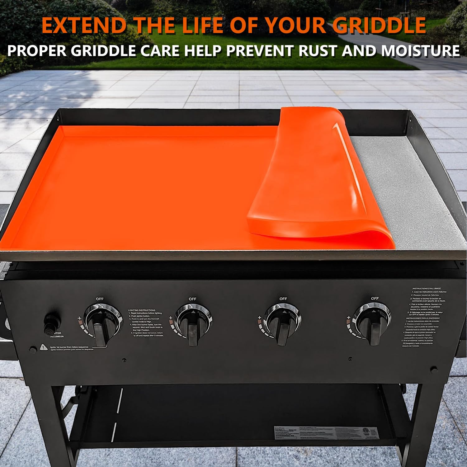 28" Silicone Griddle Mat for Blackstone 28 Inch Griddle, Heavy Duty Food Grade Silicone Griddle Cover, Protect Your Griddle from Dirt & Rust All Year Round