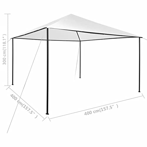 Barbecue Hard-top Pavilion Terrace Gazebo Outdoor Gazebo Gazebo 13.1'x13.1'x9.8' White 0.6 oz/ft² for Backyard Patio Lawn Garden