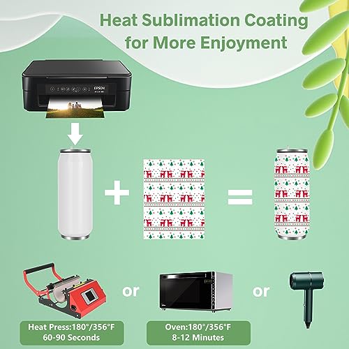 MultiOutools 4 Pack Sublimation Tumblers Blanks Cans, 16oz Stainless Steel Tumbler with Plastic Straw, Double Wall Insulated Beer Cans Cups for Tumbler Heat Press Machine Sublimation Printing
