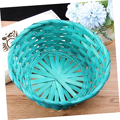 Ciieeo 1pc Egg Baskets Wicker Bread Serving Basket Picnic Basket Dollhouse Basket Toys Easter Storage Basket Candy Display Basket Bamboo Geometric Dish Snack Fruit Basket Child Manual