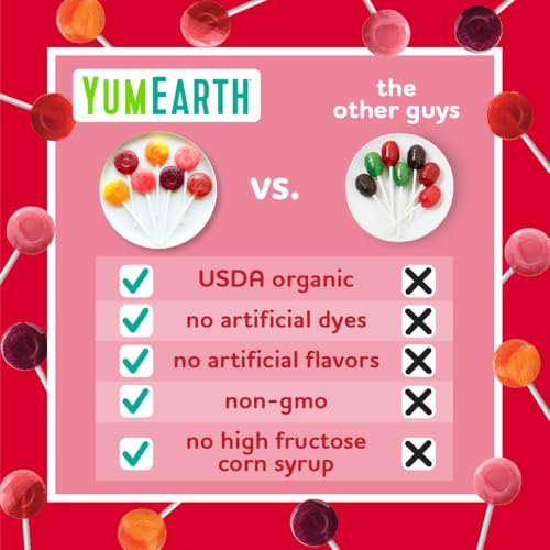 YumEarth Organic Pops Variety Pack, 250 Fruit Flavored Favorites Lollipops, Allergy Friendly, Gluten Free, Non-GMO, Vegan, No Artificial Flavors or Dyes