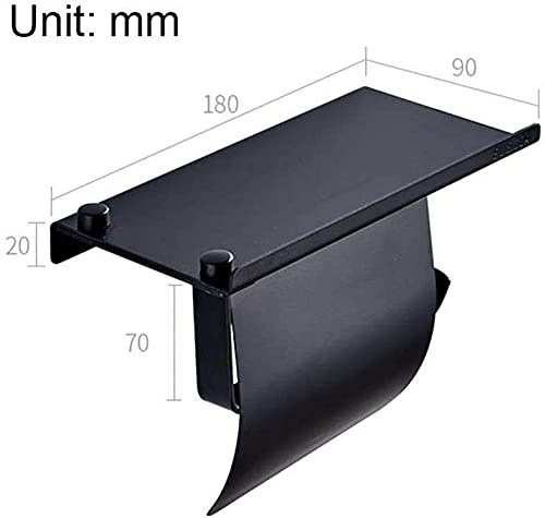 Wall Mounted Toilet Paper Holder with Shelf, No Drilling Stainless Steel Toilet Roll Holder for Bathroom Kitchen Restaurant Toilet Paper Holder