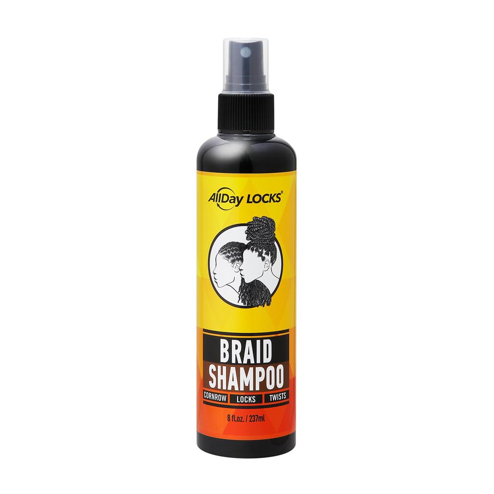 AllDay Locks Rinse-Free Shampoo | Cleansing, Refreshing Formula | Eliminates Itchiness, Dryness | For Locs, Braids, Twists, Weaves | 8 oz