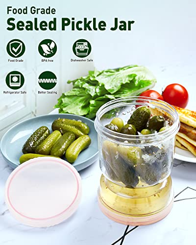 AIxibu Pickle Jar with Strainer Flip,40oz Pickle Flip Jar With Double Leak Proof,Food Storage Container of Pickles(1PCS)