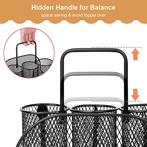 DTICON Metal Utensil Caddy Silverware Organizer, Utensil Holder Cutlery Caddy, Flatware Spoon Fork Storage for Outdoor Party Camping Picnic Buffet RV BBQ Farmhouse Kitchen Countertop (Black)