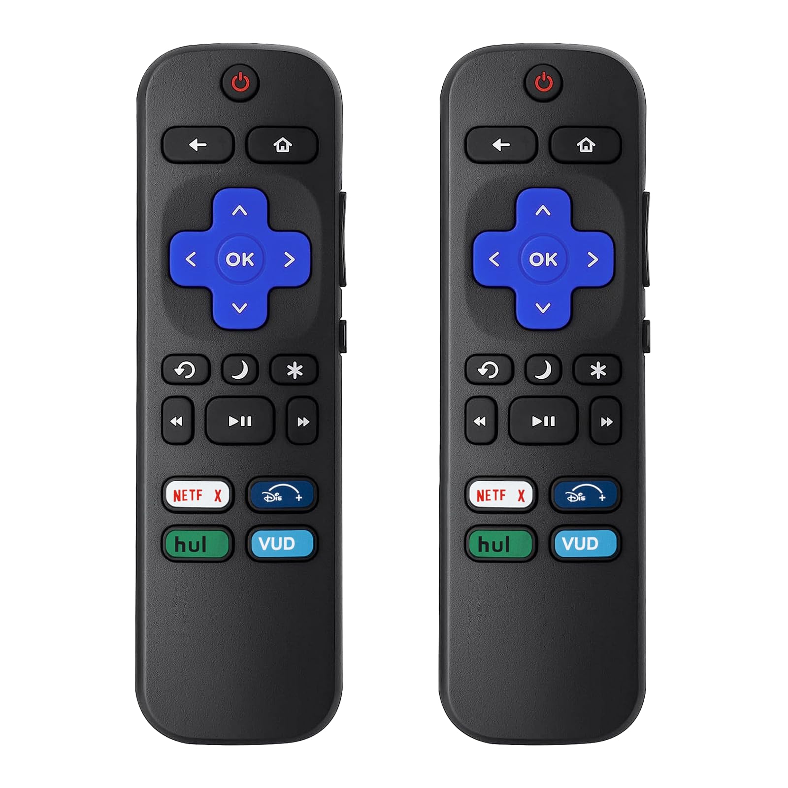 New Universal TV Remote Control for Roku TV, for TCL/Hisense/Sharp/Philibs/Onn/Element/Insignia Roku TV (NOT for Roku Stick or Box) (Pack of 2) 1