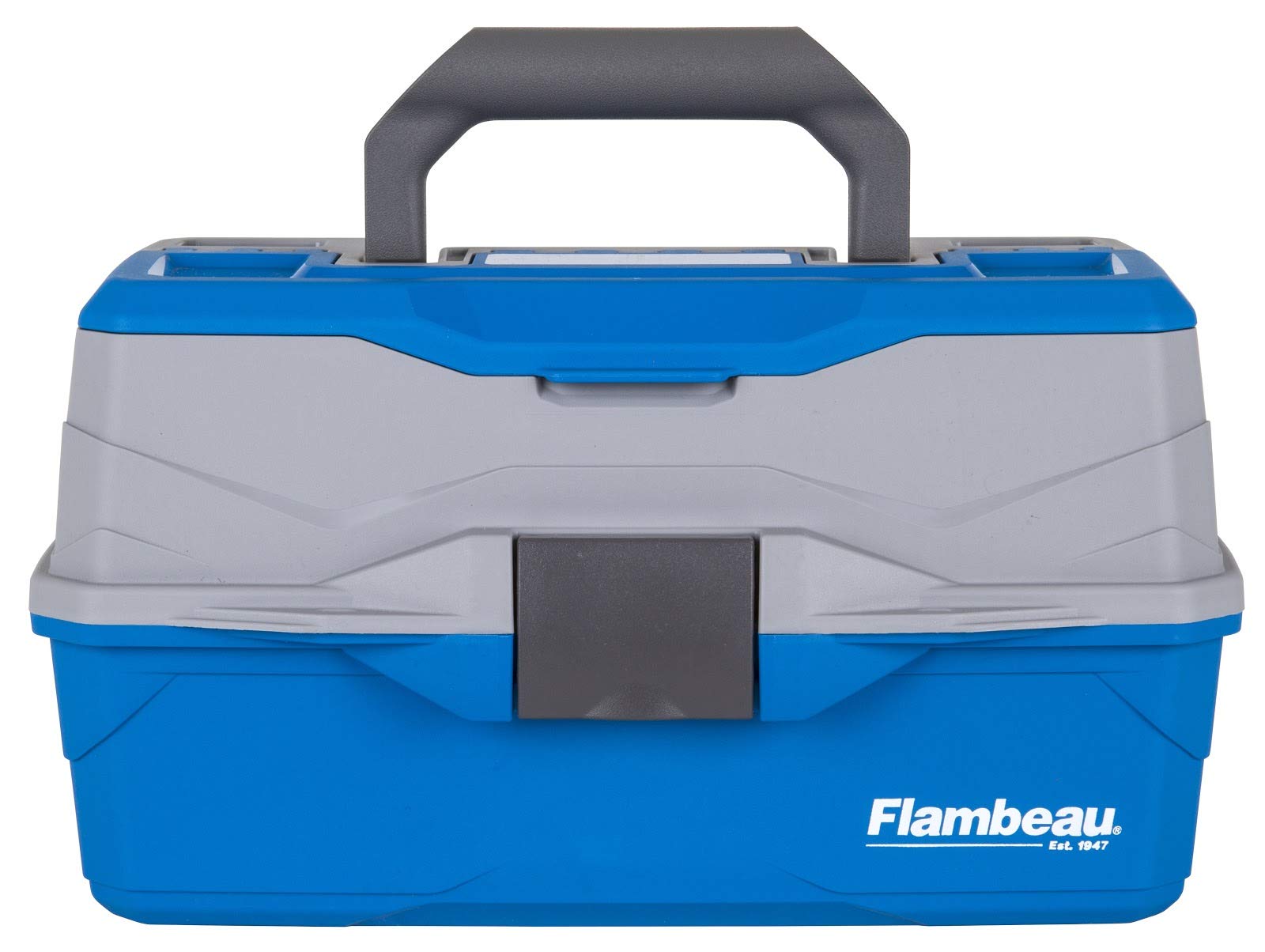 Plano 2-Tray Tackle Box with Dual Top Access, Blue Metallic/Off White, Premium Tackle Storage, 620206, One Size & Flambeau Outdoors 6382TB 2-Tray - Classic Tray Tackle Box - Blue/Gray