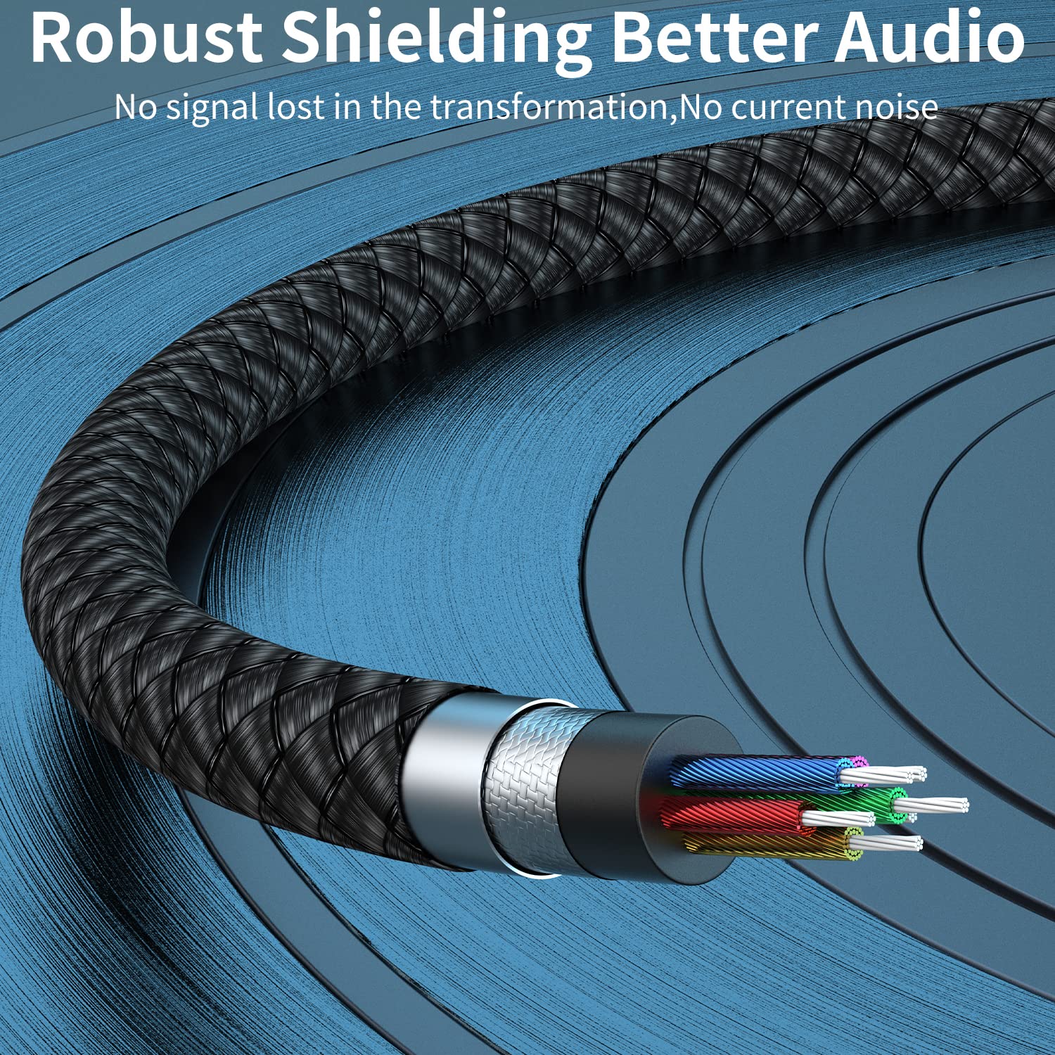 2 Pack AUX Cable,Auxiliary Cable(10ft/3m, Hi-Fi Sound)3.5mm TRS Auxiliary Audio Cable Nylon Braided Aux Cord Compatible with Car,Home Stereos,Speaker,iPod iPad,Headphones,Sony,Echo Dot,Beats (Grey)