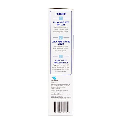 Zim's Max Freeze Leg Cramp - Quick Penetrating Liquid for Minor Pain Caused by Leg Cramps - Easy, No Mess Applicator - 3oz
