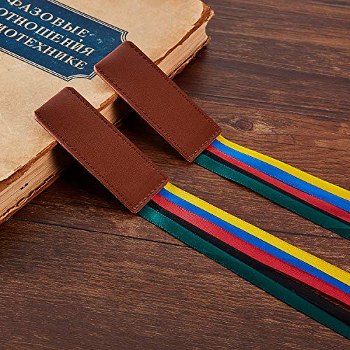3 Pieces Bible Ribbon Bookmark Ribbon Markers Artificial Leather Bookmark with Colorful Ribbons for Books