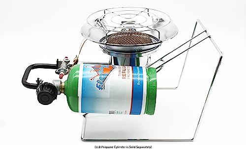 Flame King FK-AD010CGA Multi-Use Portable Propane Heater/Cooker 15,000 BTU for Camping, Ice Fishing, and Backpacking Trips, Silver